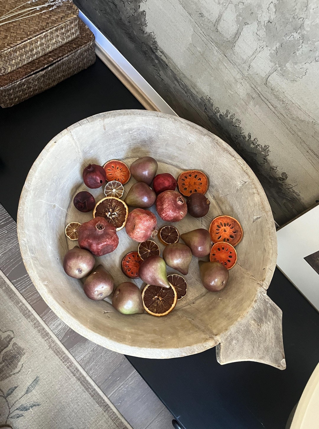 Extra Large Vintage Bleached Wood Parat Bowl - Etsy