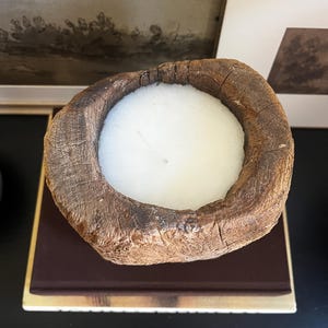 Large Rustic Wooden Mortar Grinder Candle - Etsy