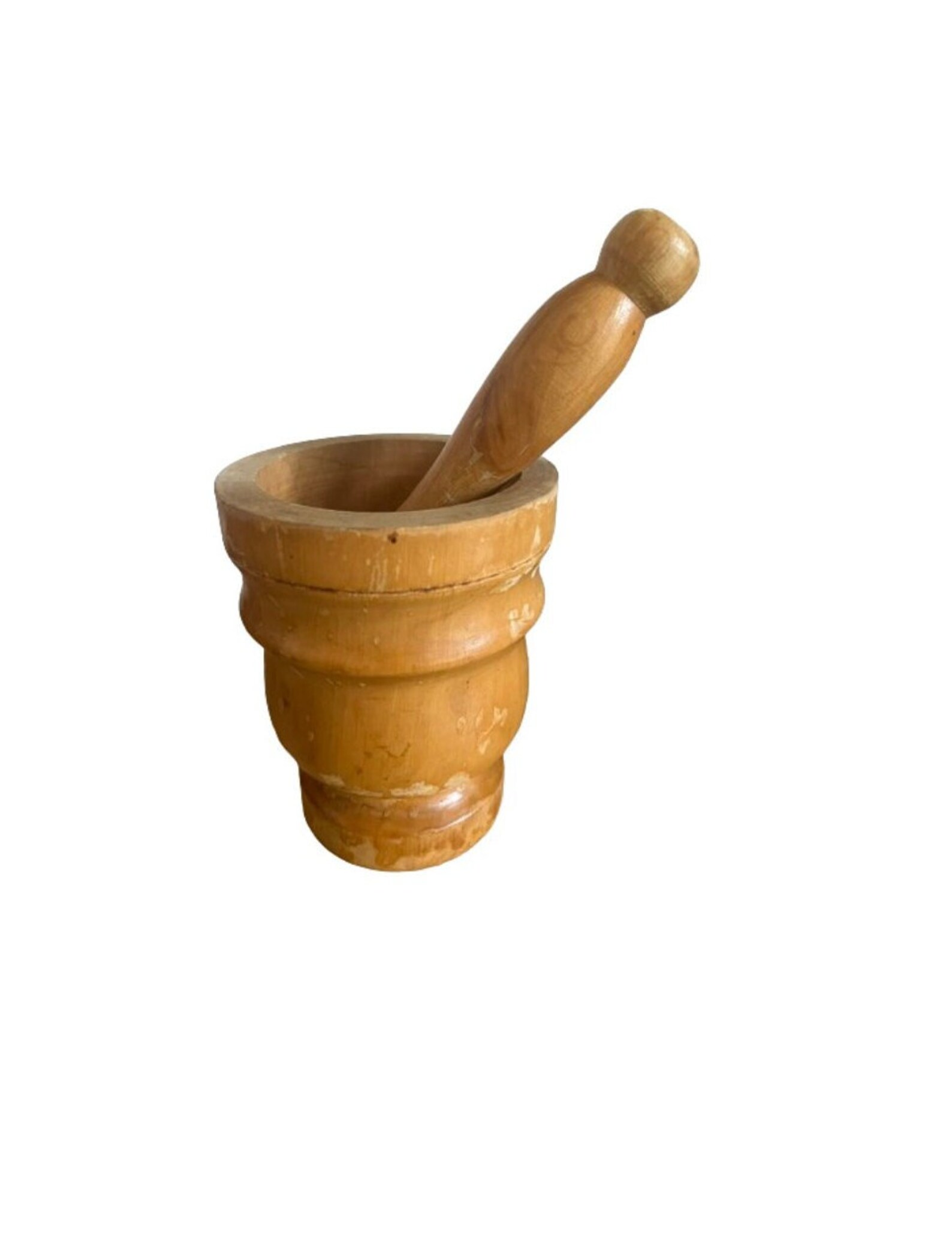 Vintage Large Wood Mortar and Pestle Made in Italy Primitive Decor - Etsy