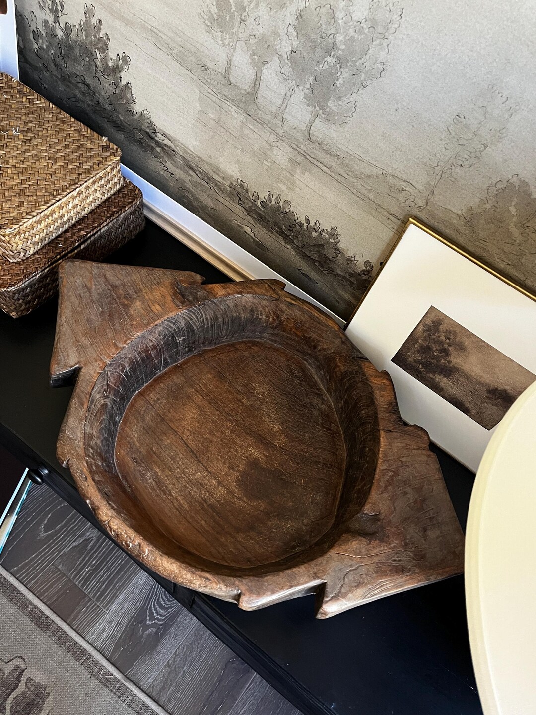 Large Vintage Wood Parat Bowl - Etsy