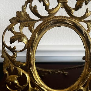 Vintage Ornate Metal Oval Frame Bronze Brass Kickstand - Etsy