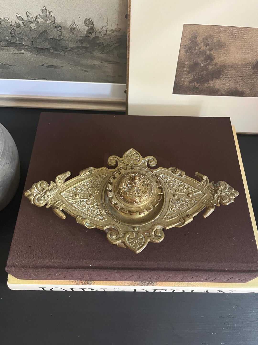 Ornate Vintage Victorian-style Brass Ink Well - Etsy