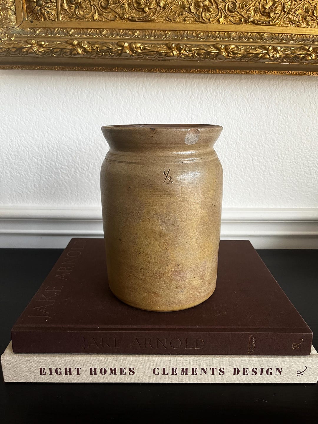 Antique Stoneware Crock, Salt Glazed Stoneware Crock, Grey/tan Crock ...