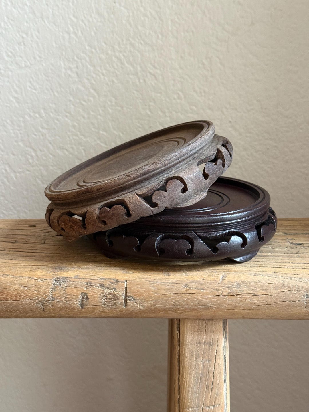 Small Carved Wood Display Stand - Etsy