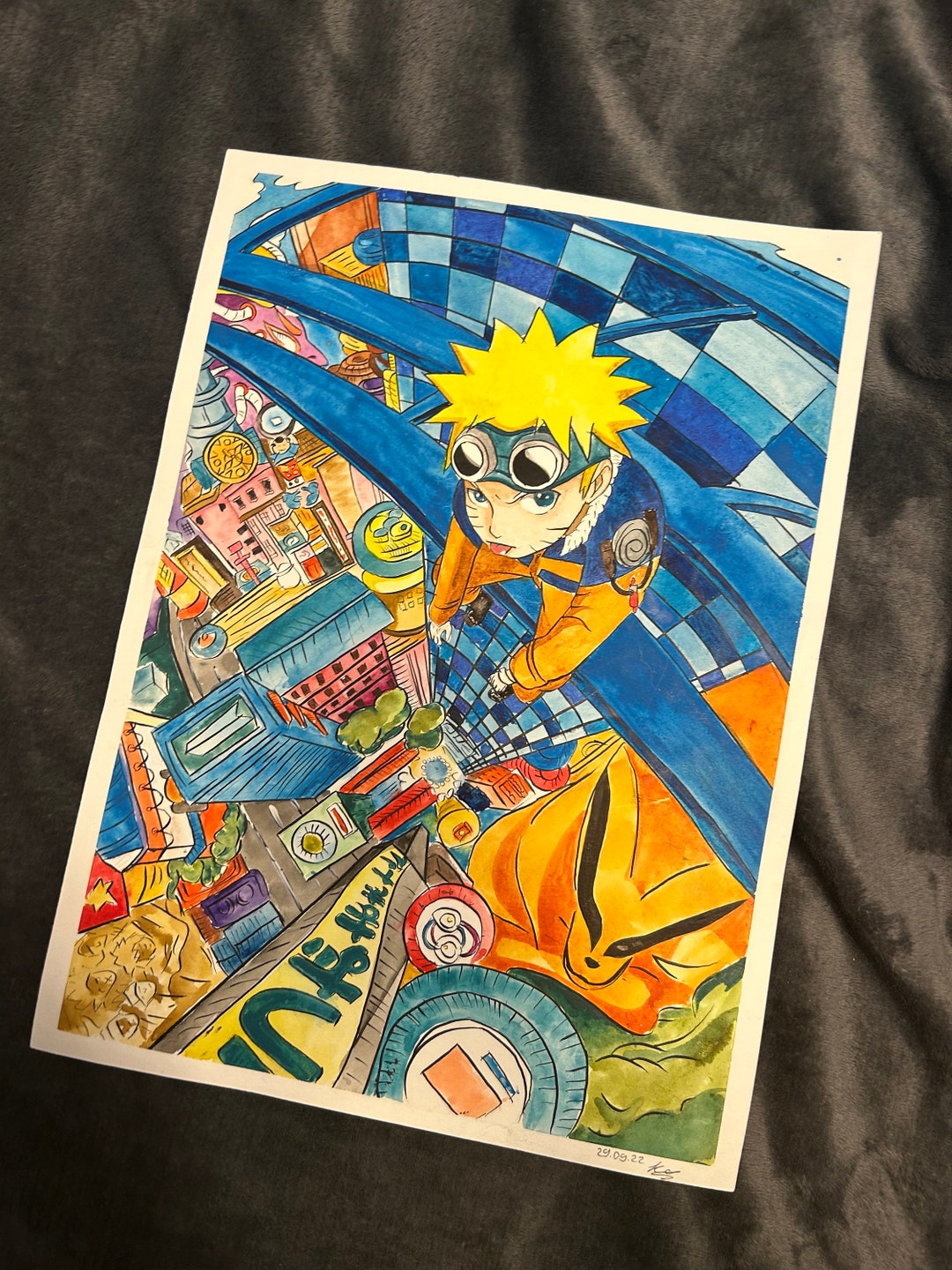Naruto, Hand-drawn Manga/anime Fan Art Illustration From Watercolors ...