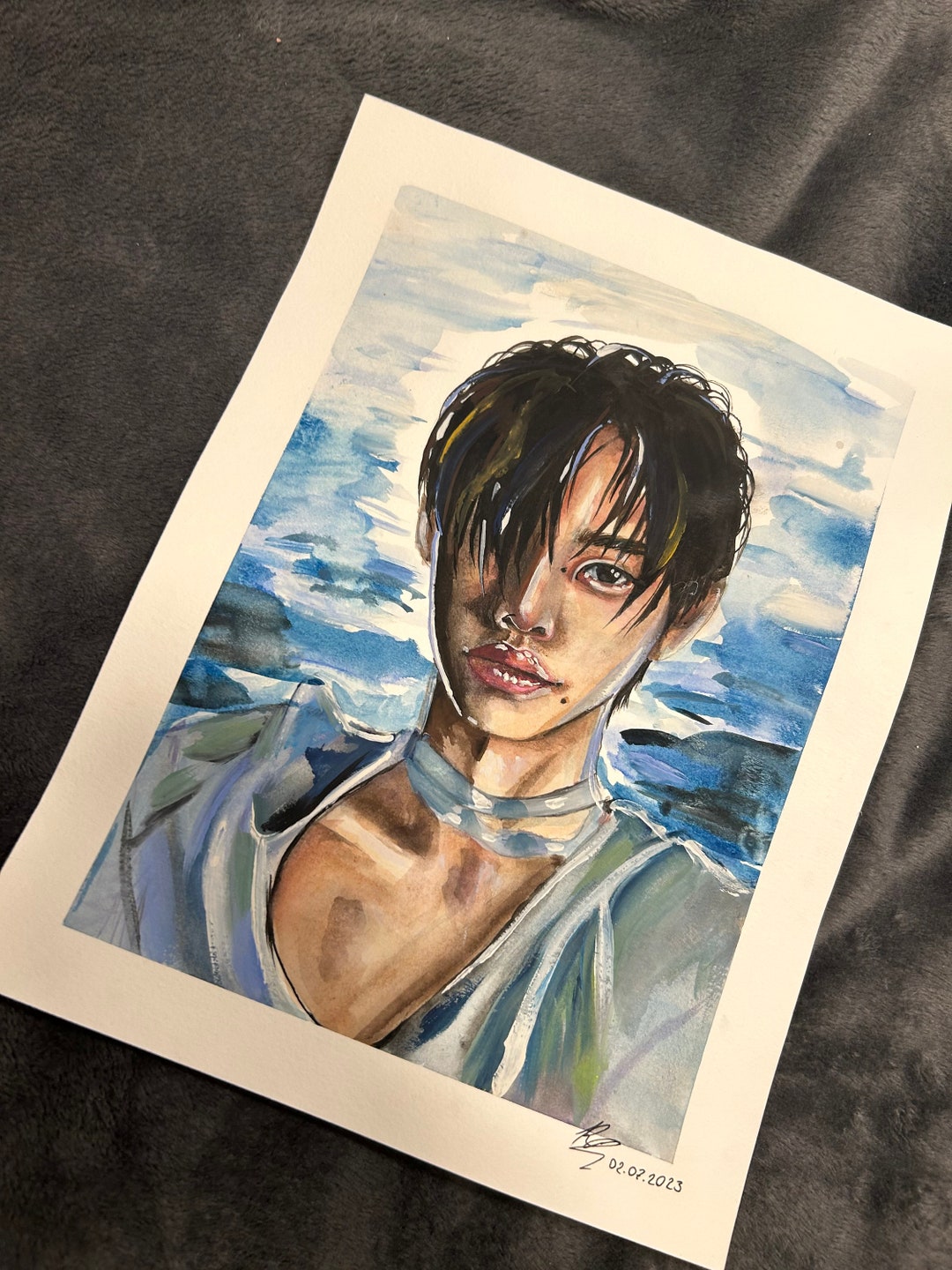 Enhypen Sunhoon, Hand-drawn Portrait/kpop Illustration Fan Art Made of ...