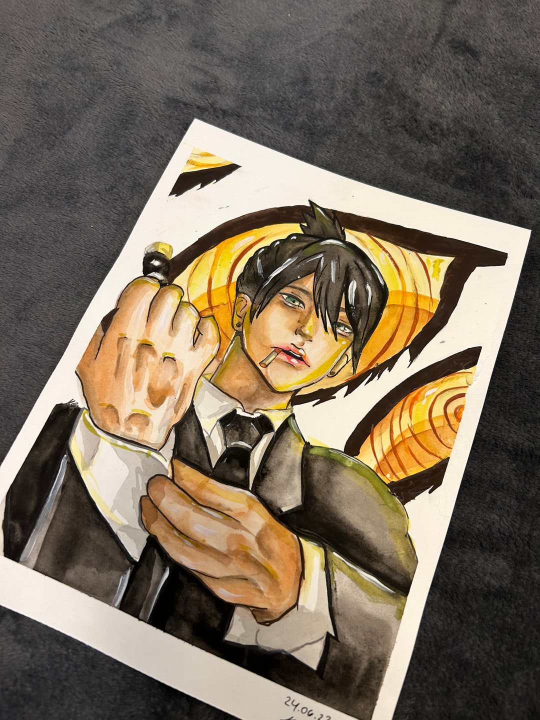 Aki Hayakawa Chainsaw Man, Hand Drawn Manga/anime Fan Art Illustration ...