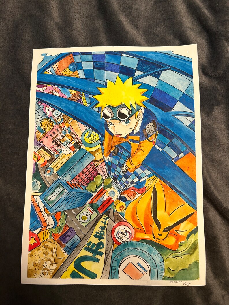 Naruto, Hand-drawn Manga/anime Fan Art Illustration From Watercolors ...
