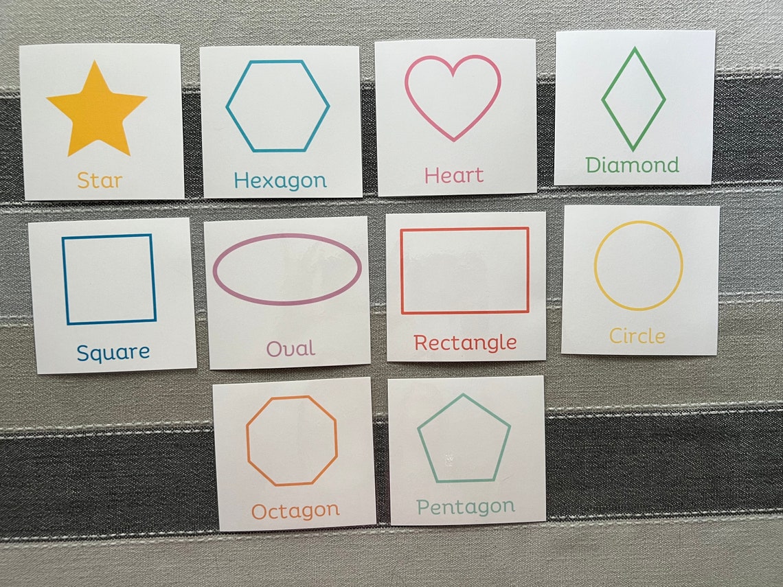 Shape Flashcards for Preschool, Prek, and Kindergarten - Etsy