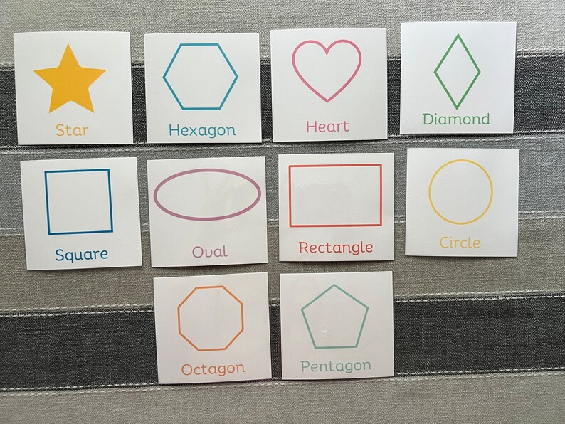 Shape Flashcards for Preschool, Prek, and Kindergarten - Etsy
