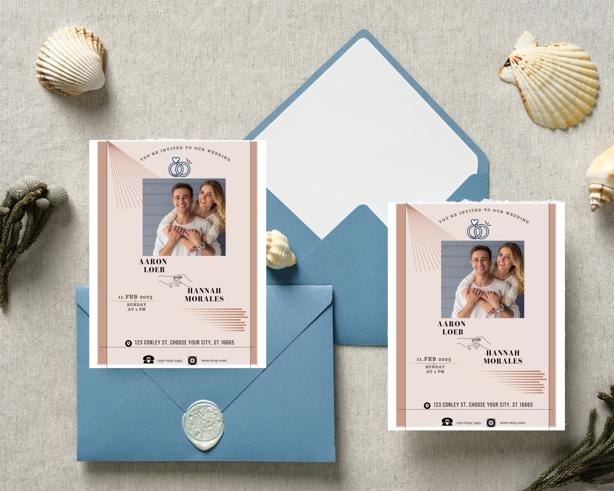 Editable Wedding Invitation Template Modern Intimate Ceremony - Etsy