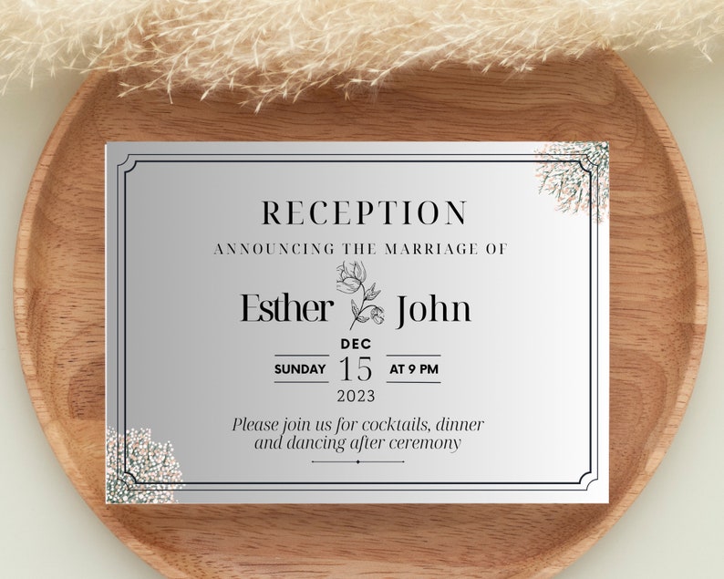 Elopement Announcement Template, Printable Wedding Announcement ...