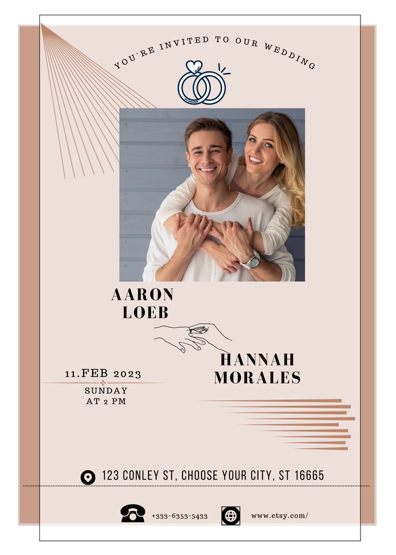 Editable Wedding Invitation Template Modern Intimate Ceremony - Etsy