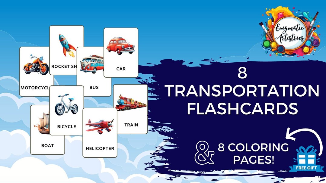 8 Fun and Educational Transportation Flashcards for Kids + 8 Free ...