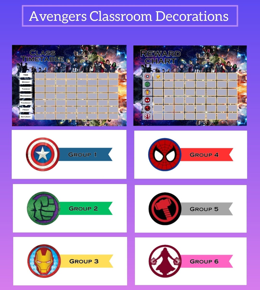 Avengers Classroom Decorations Template - Etsy
