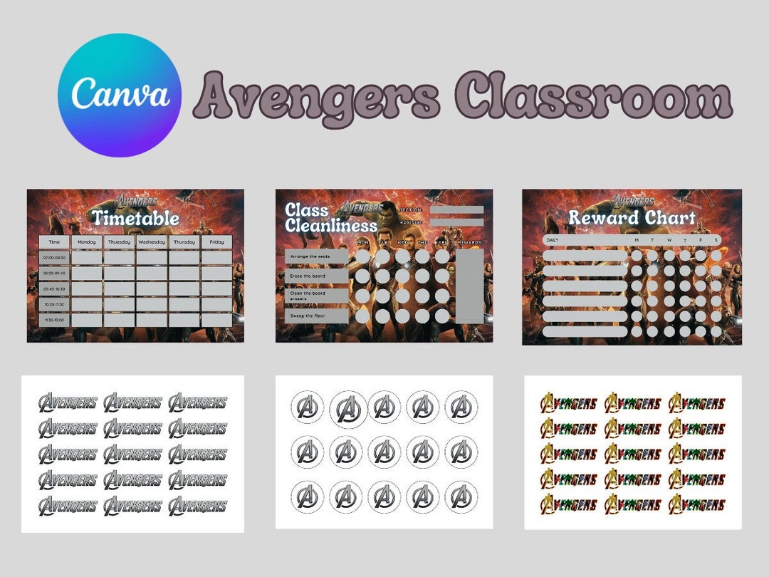 Avengers Classroom Decorations Template - Etsy