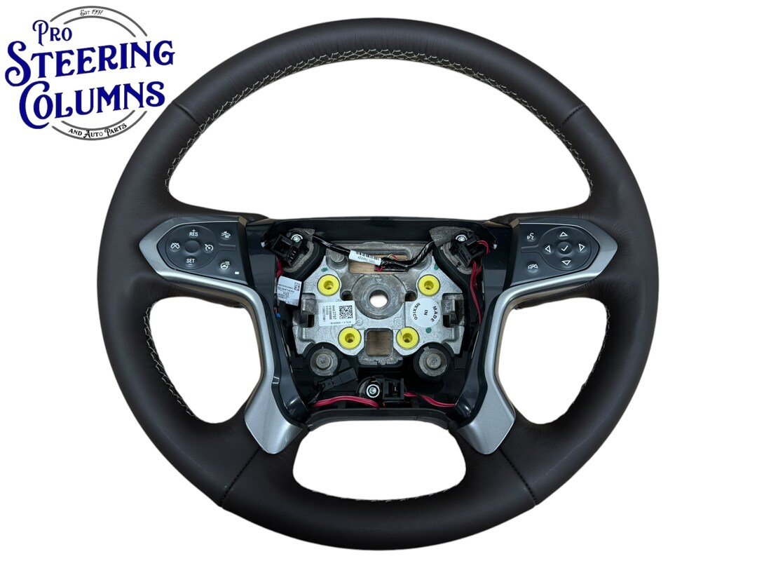 14-19 GM Silverado Sierra Tahoe Suburan Leather Cocoa Brown Steering ...