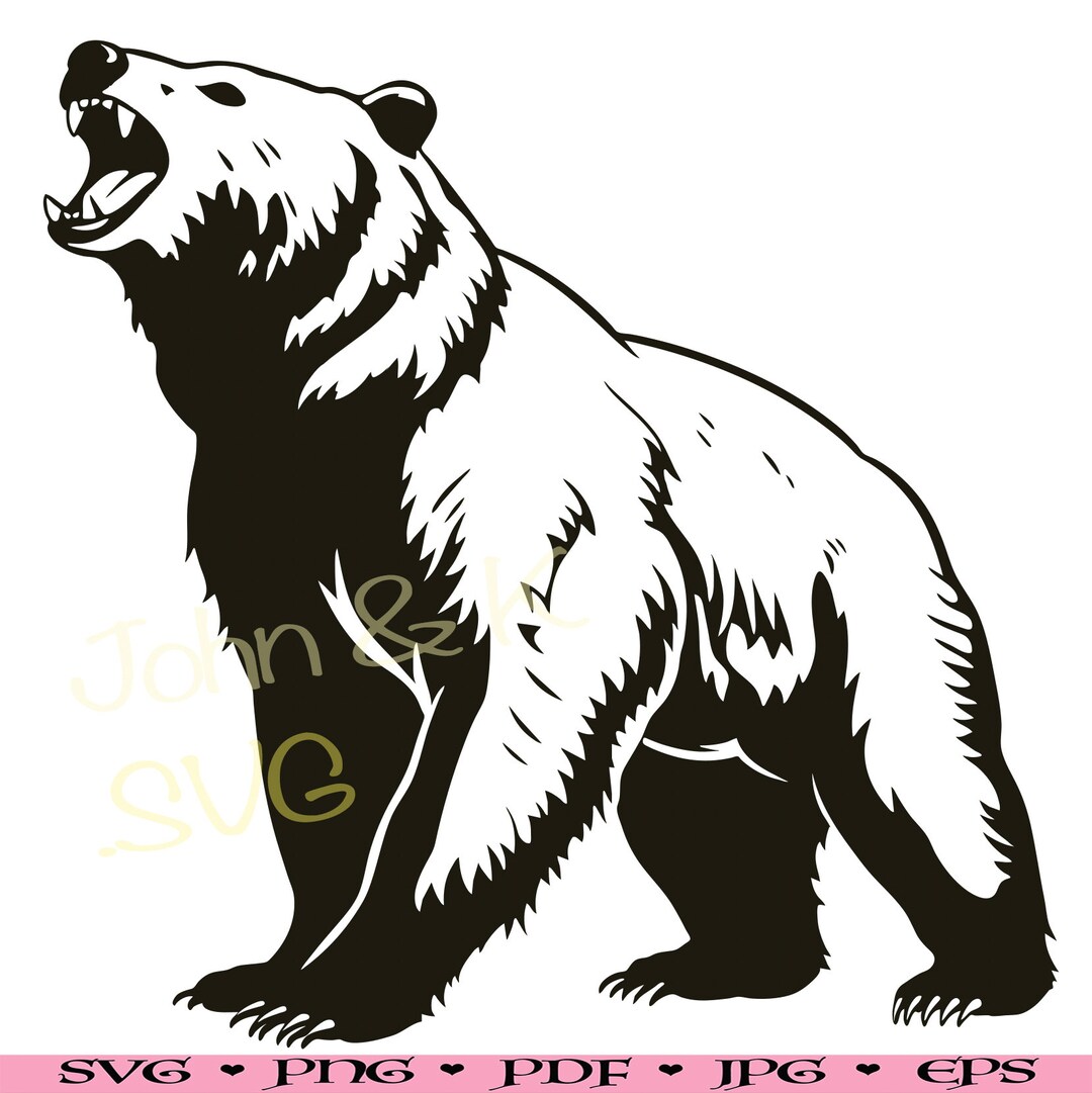 Grizzly Svg, Brown Bear Svg, Grizzly Clipart, Grizzly Svg for Fleece, Shirt, Mug, Sticker ...
