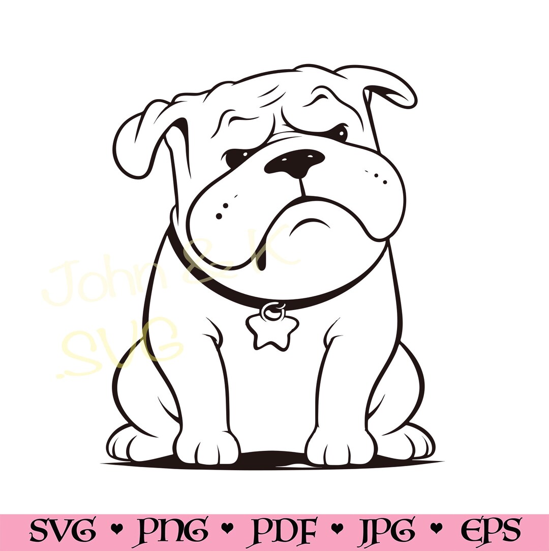 Grumpy Bulldog SVG, Bulldog Clipart, Cricut Silhouette Bulldog Dog ...