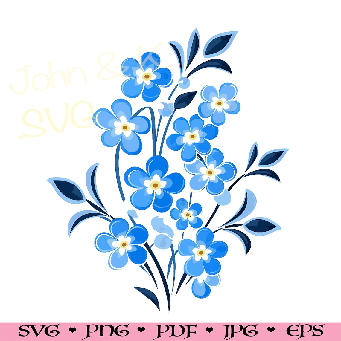 Forget-me-not Flower Svg, Alaska State Flower Svg for Shirt, Decor ...