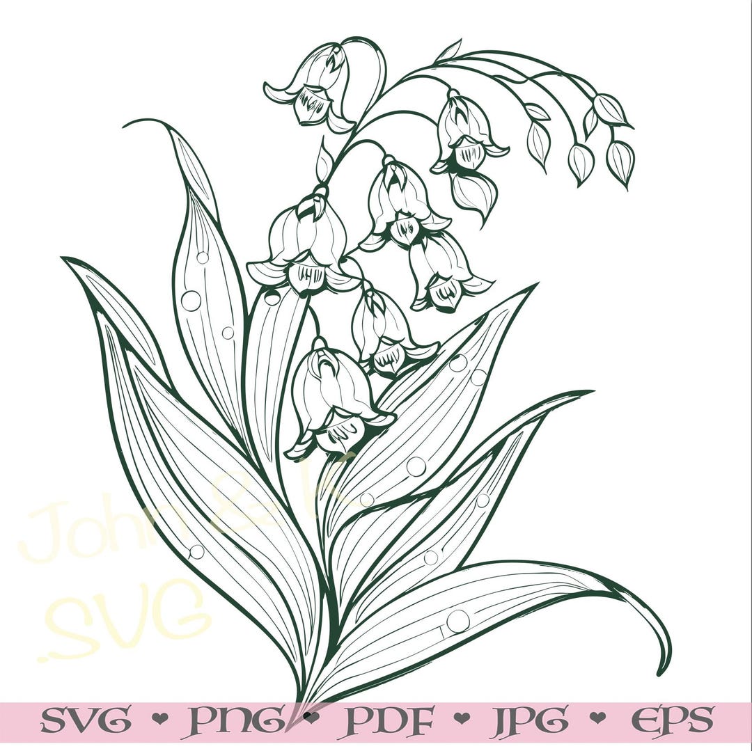Lily of the Valley SVG: Flower Outline Clipart (digital Files) - Etsy