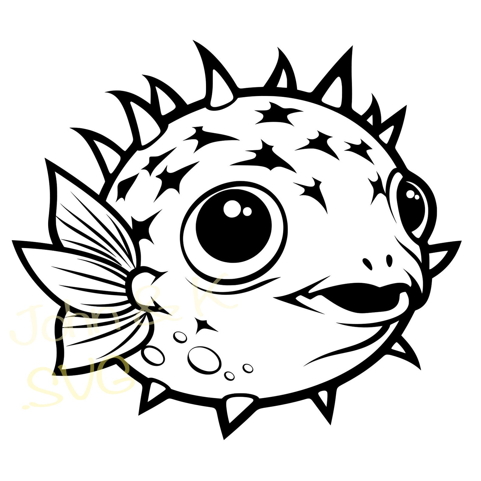 Puffer Fish Svg Angry Puffer Fish Svg Puffer Fish Clipart - Etsy