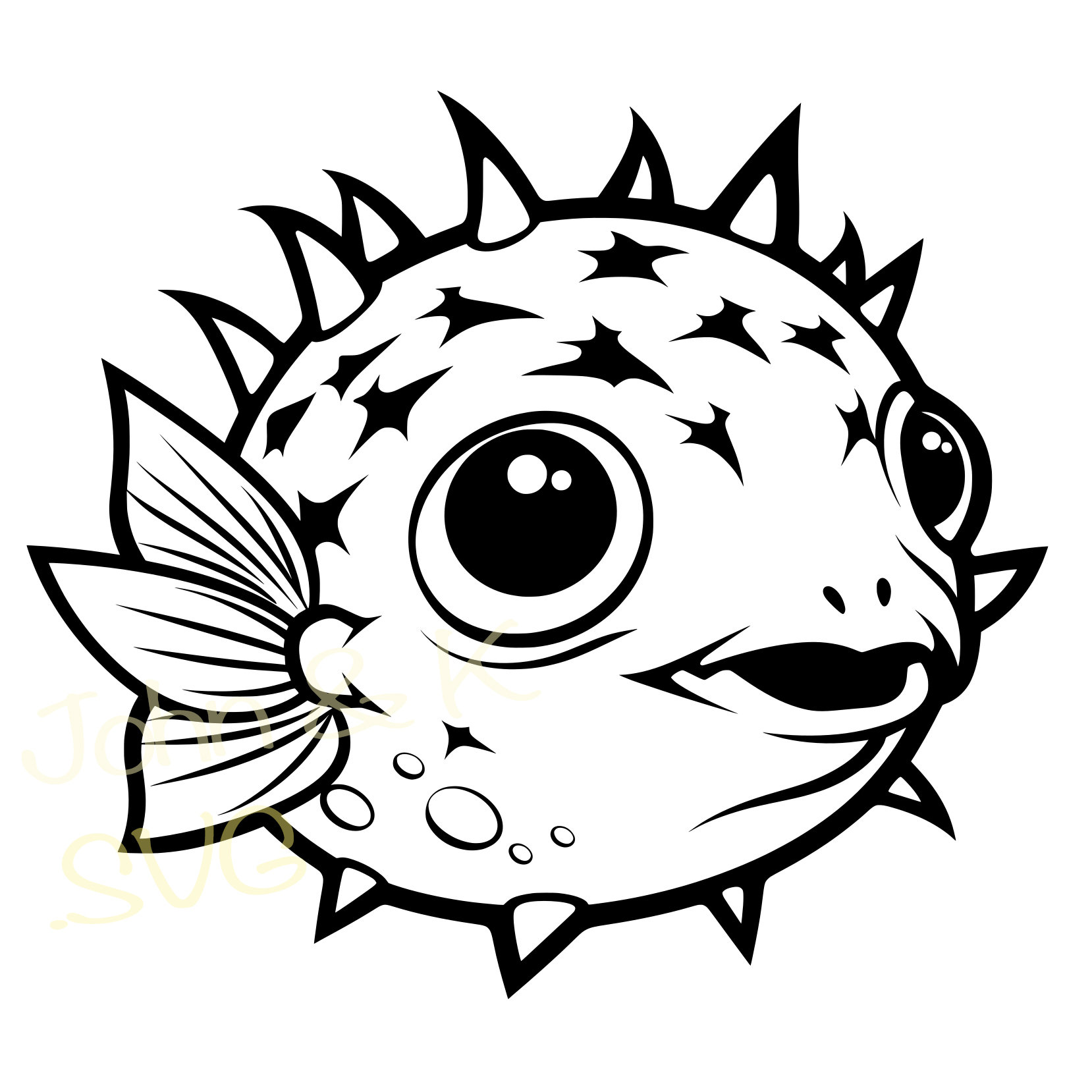 Puffer Fish Svg Angry Puffer Fish Svg Puffer Fish Clipart - Etsy