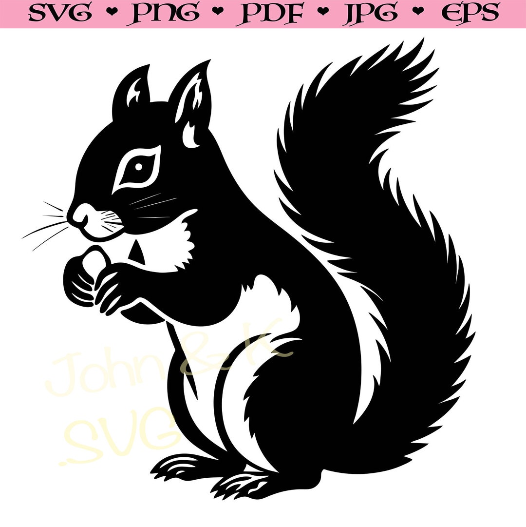 American Red Squirrel Svg, Squirrel Silhouette, Squirrel Cutfile ...