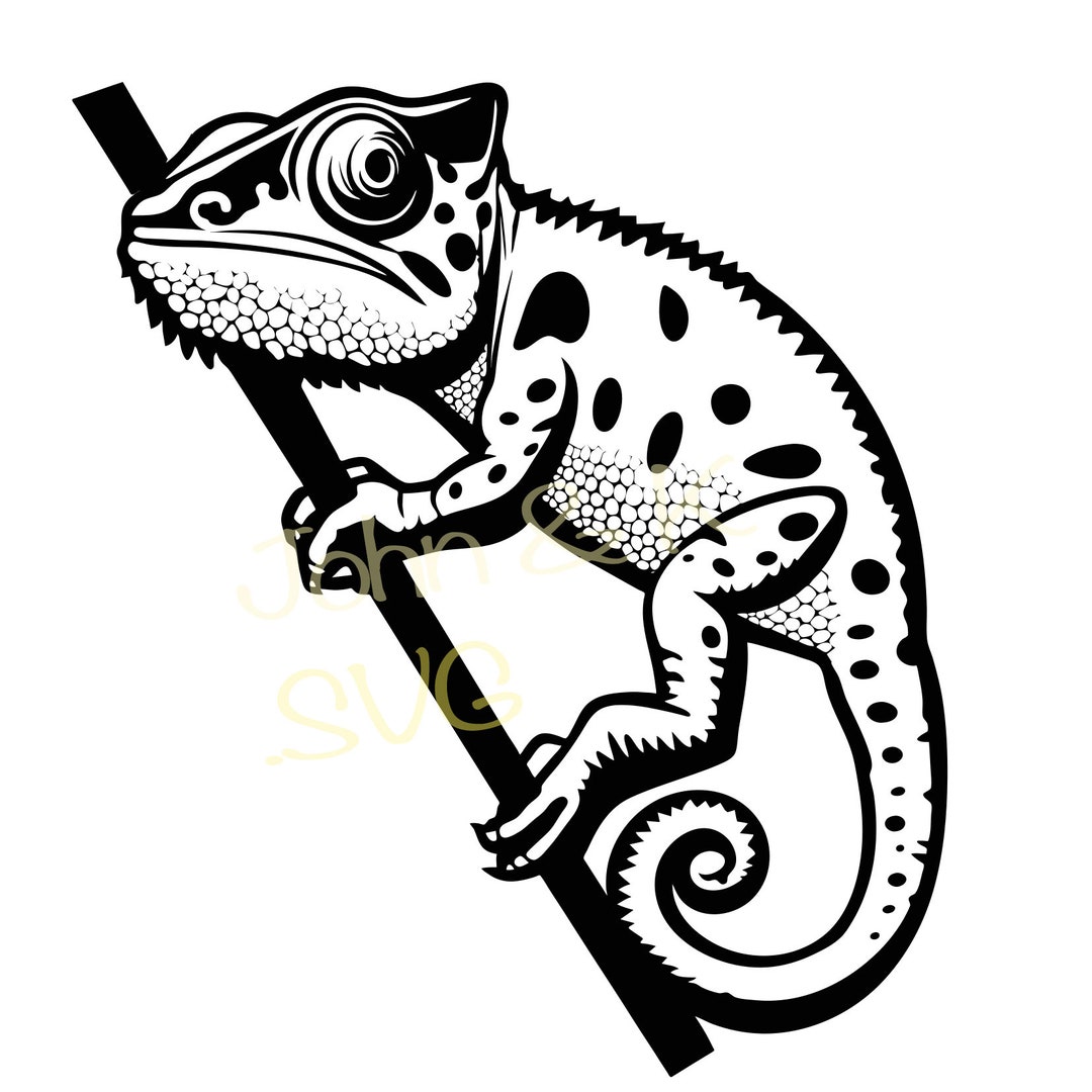 Chameleon Svg, Reptile Pet Svg, Chameleon Clipart, Chameleon Svg for ...