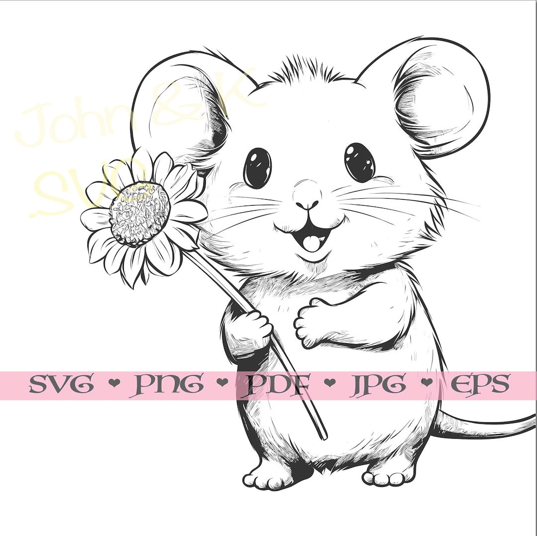 Mouse Svg, Cute Mouse Svg, Mouse Sunflower Cutfile Clipart Cricut ...