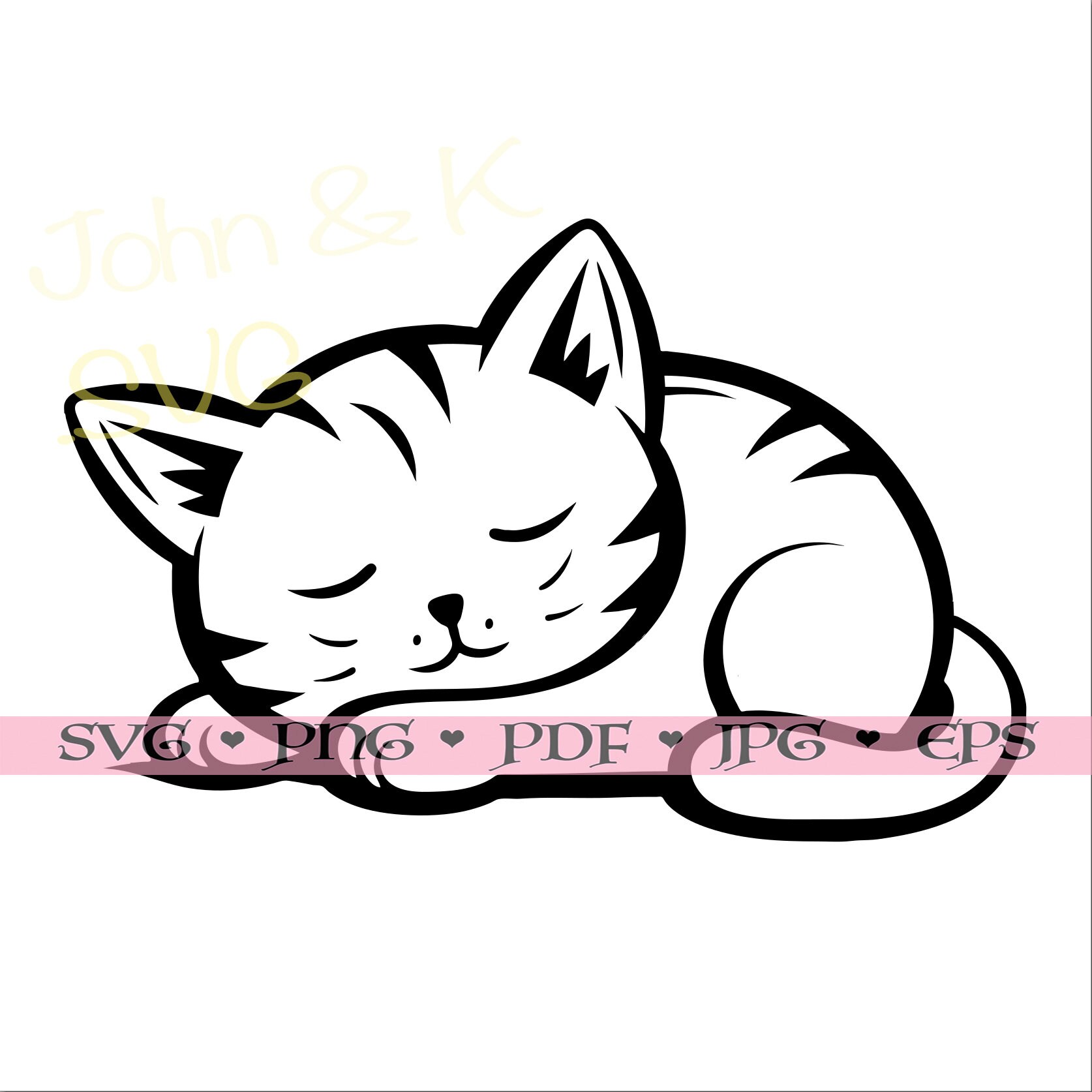 Kitty Svg, Cute Kitten Cut File, Cricut Silhouette Cat Clipart Png Jpg ...