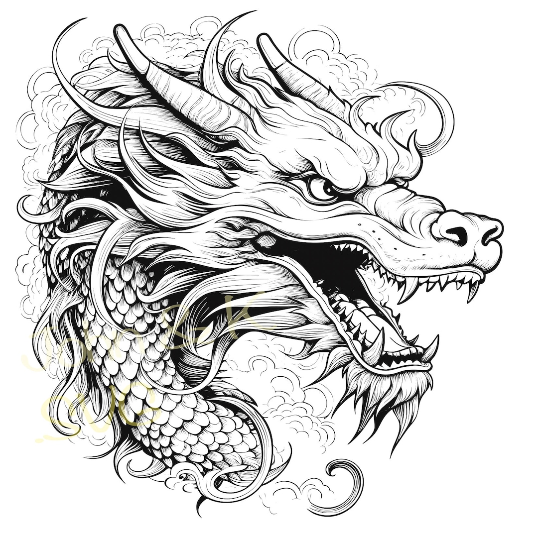 Dragon Svg, Oriental Dragon Svg, Cricut Silhouette Chinese Dragon ...