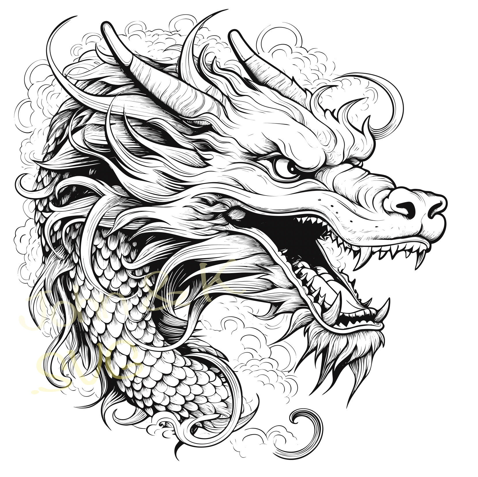Dragon Svg, Oriental Dragon Svg, Cricut Silhouette Chinese Dragon ...