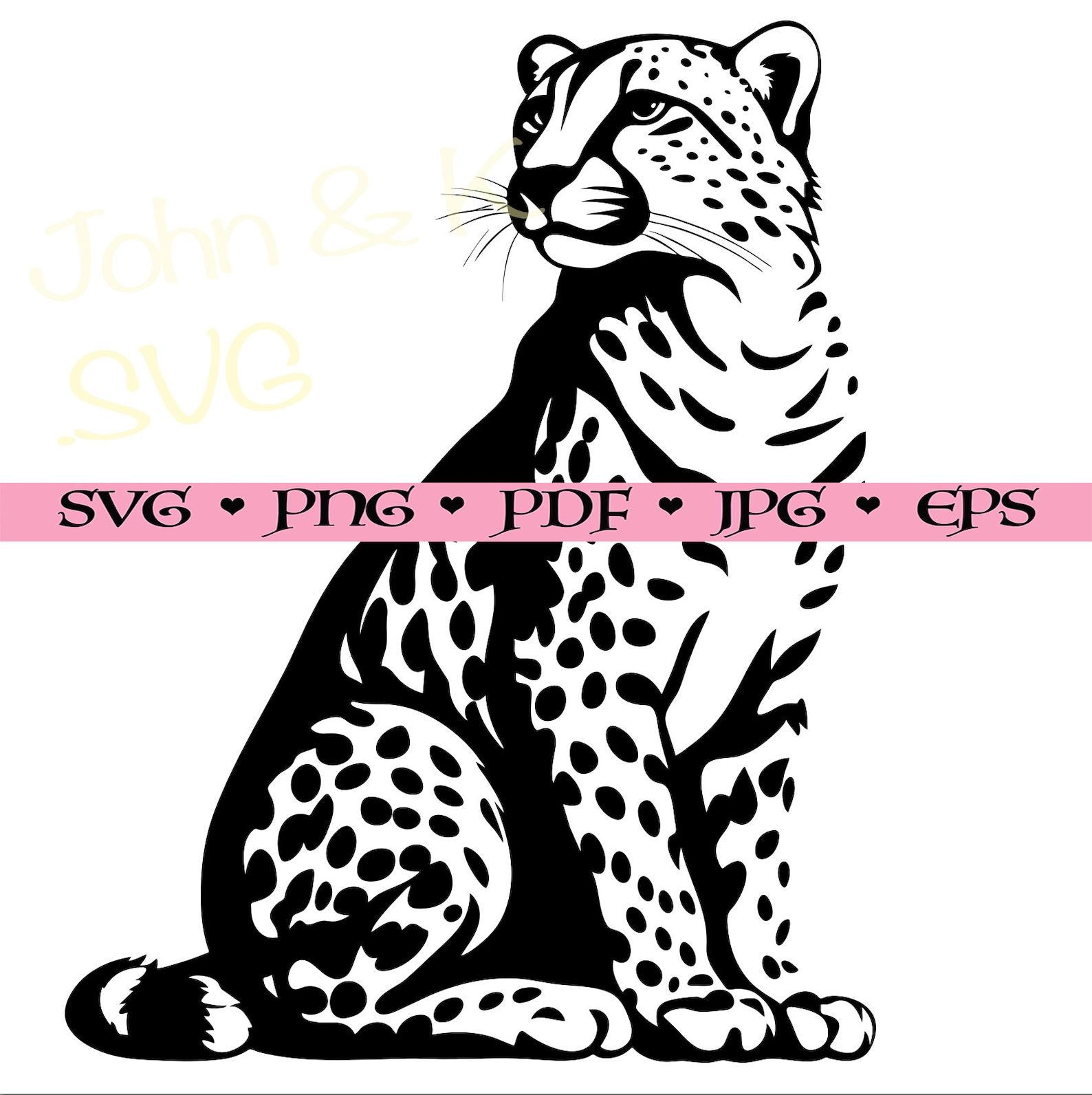 Cheetah Svg Elegant Cheetah Svg Cricut Silhouette Cheetah - Etsy