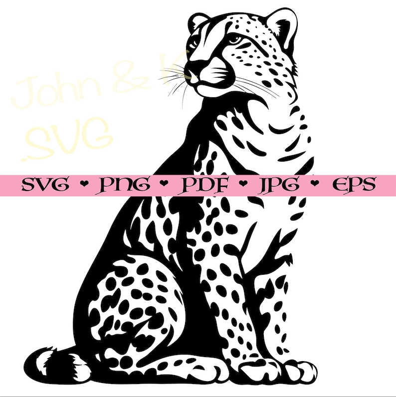 Cheetah Svg Elegant Cheetah Svg Cricut Silhouette Cheetah - Etsy