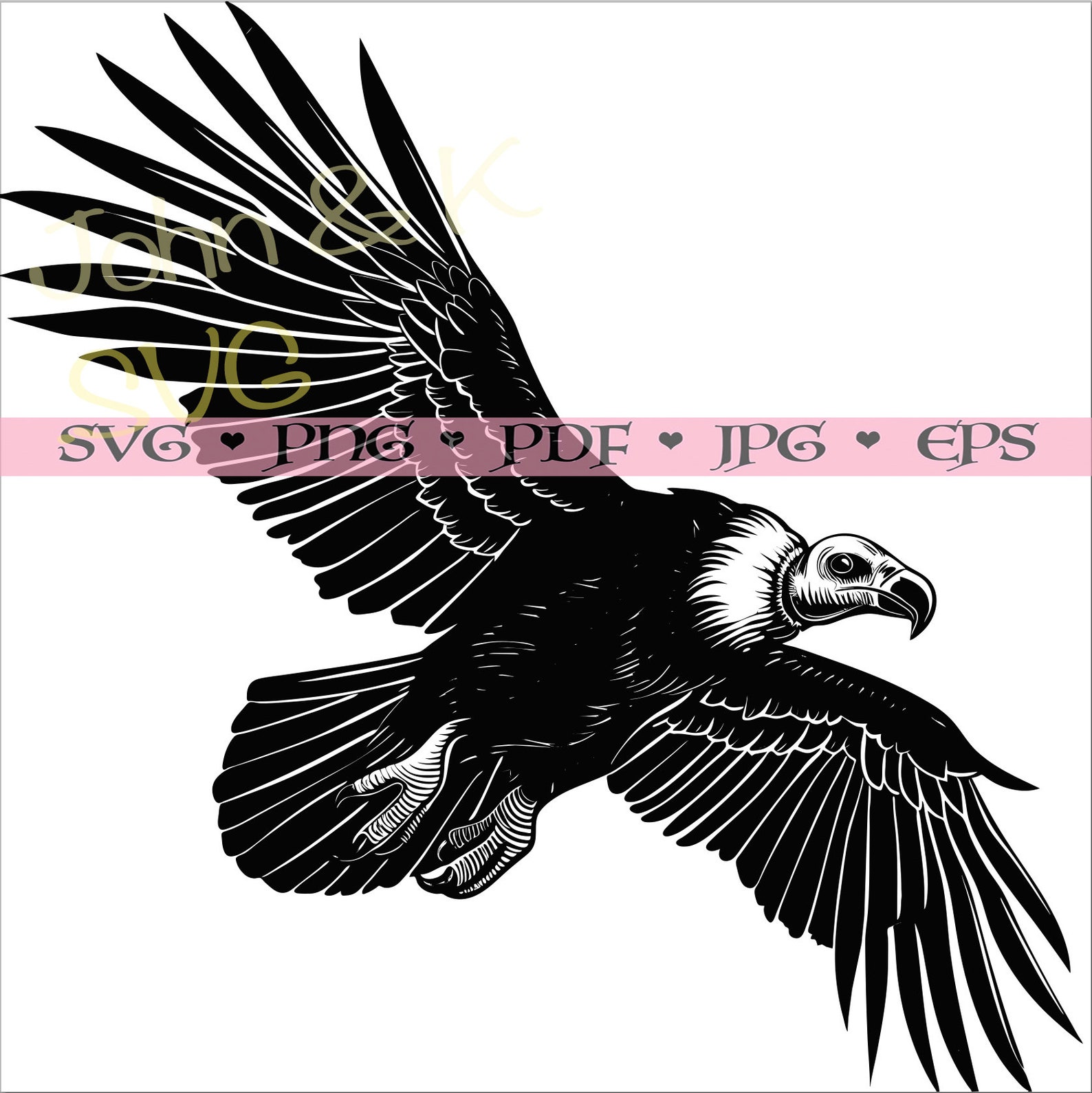 Vulture Svg, Bird of Prey Svg, Vulture Svg Silhouette Cutfile Clipart ...