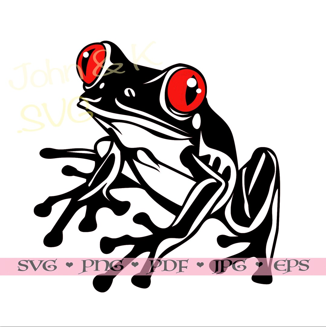 Red Eye Tree Frog SVG, Frog Vector Frog Cutfile Cricut Silhouette Frog ...