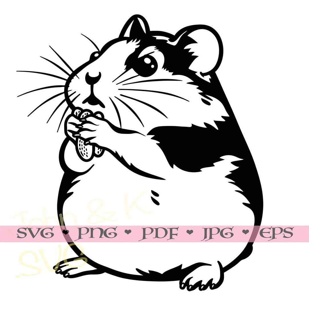 Hamster Svg, Hamster Vector, Cavy Svg, Cute Hamster Clipart Cricut ...
