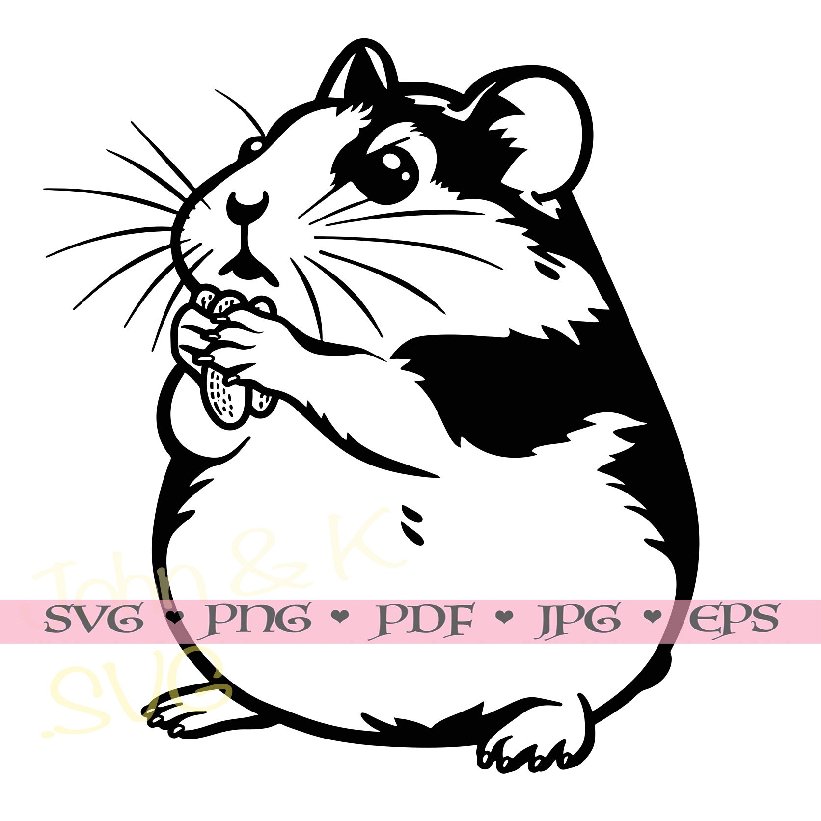 Hamster Svg, Hamster Vector, Cavy Svg, Cute Hamster Clipart Cricut ...
