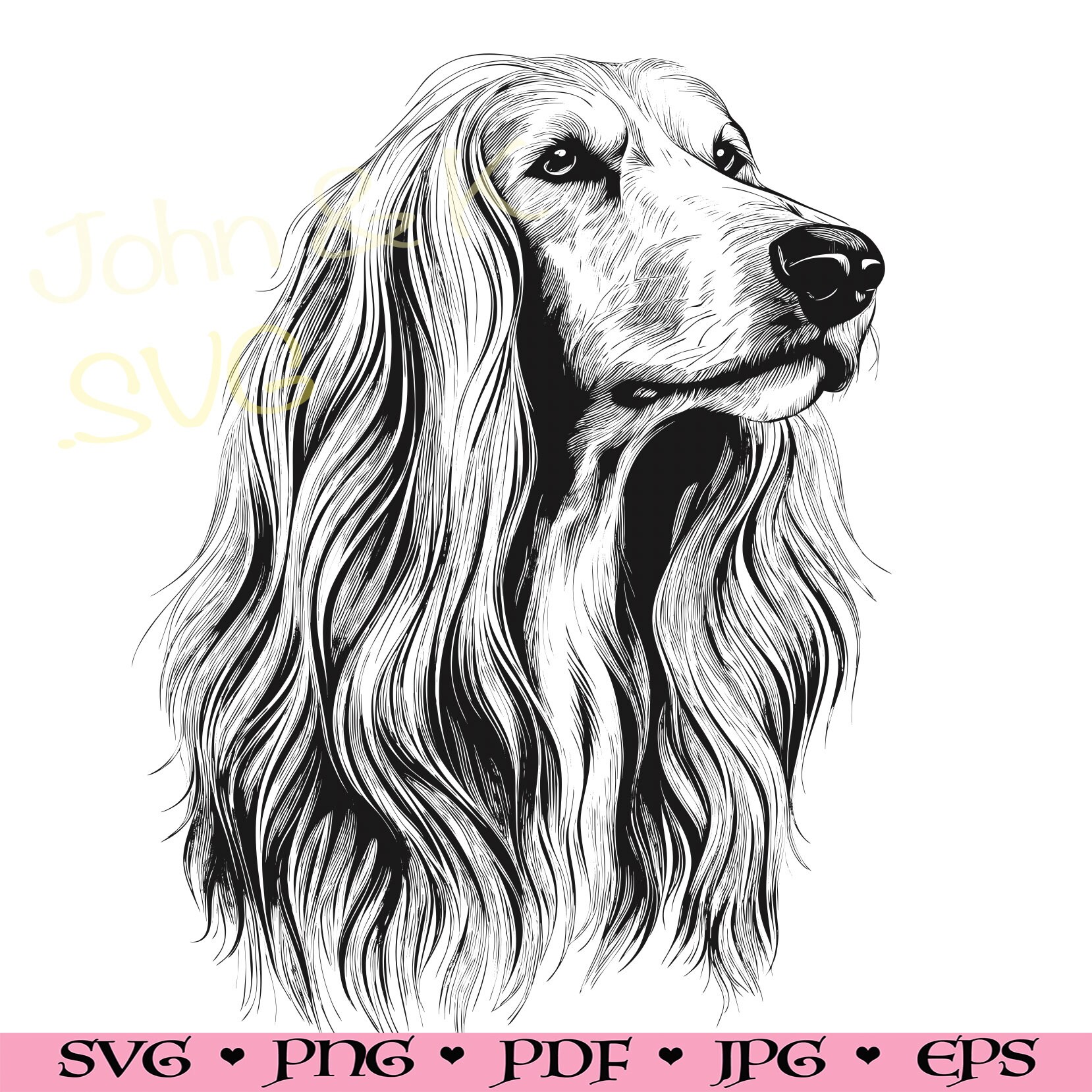 Afghan Hound SVG Hound Head Cutfile Cricut Silhouette Hound - Etsy