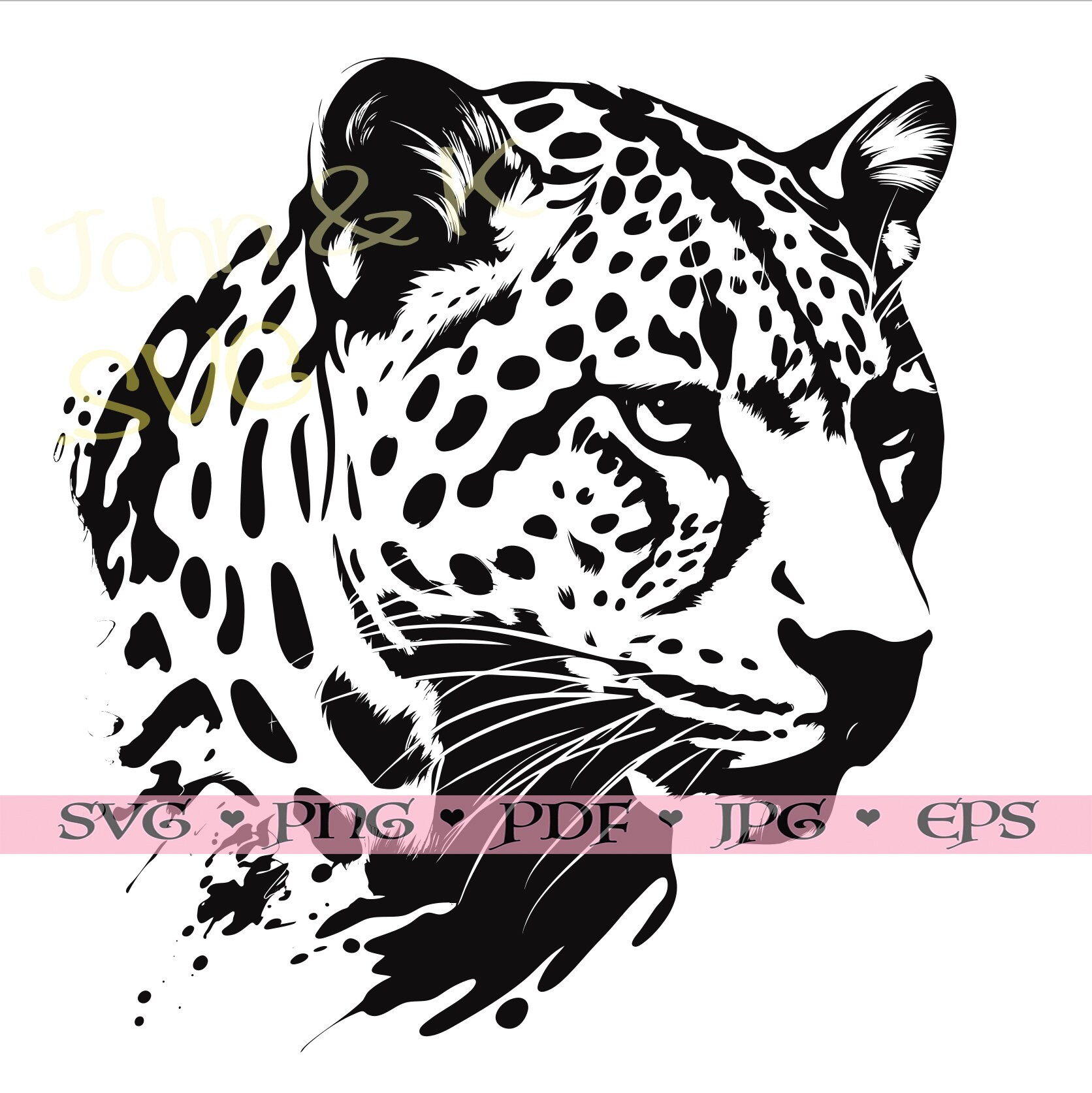 Leopard Svg, Leopard Head Svg, Cricut Silhouette Leopard Clipart Png ...