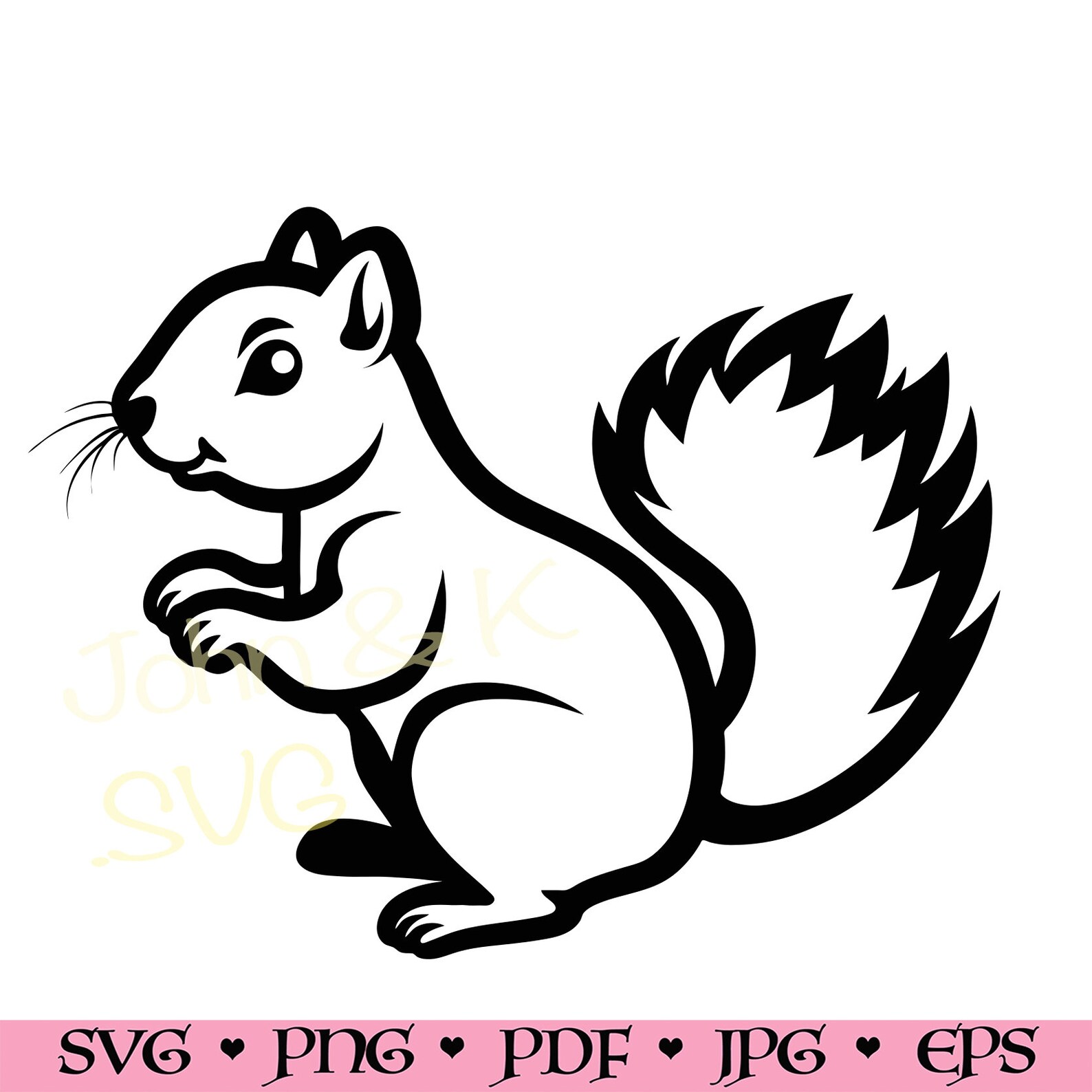 Fox Squirrel Svg, Squirrel Silhouette, Squirrel Cutfile, Squirrel Svg ...