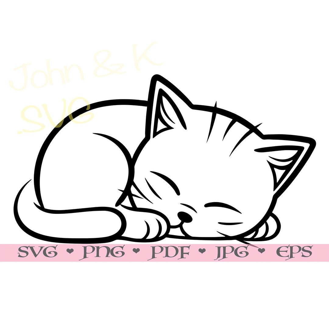 Kitty Svg, Cute Kitten Cut File, Cricut Silhouette Cat Clipart Png Jpg ...