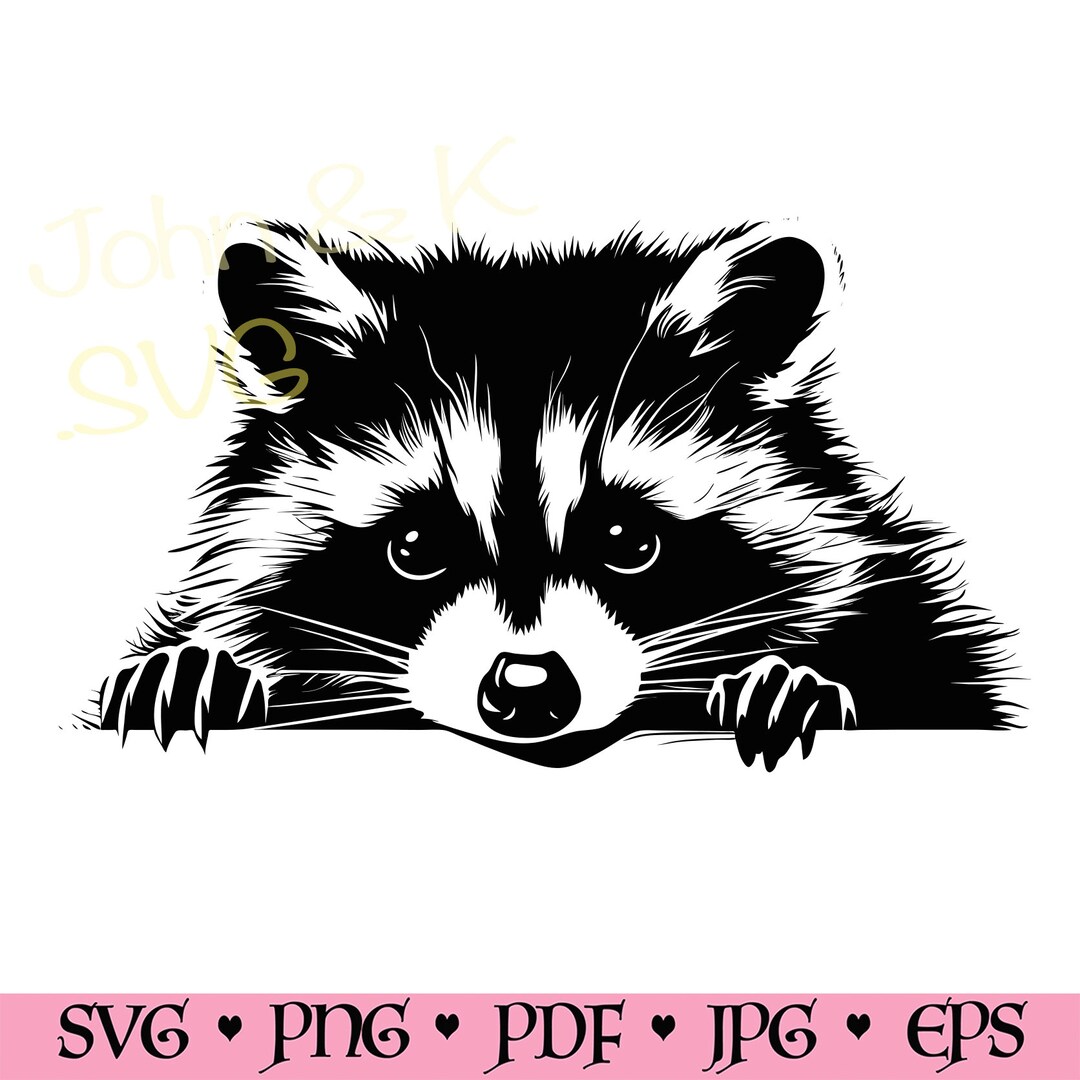 Raccoon SVG, Raccoon Vector, Naughty Raccoon Cutfile Cricut Silhouette ...