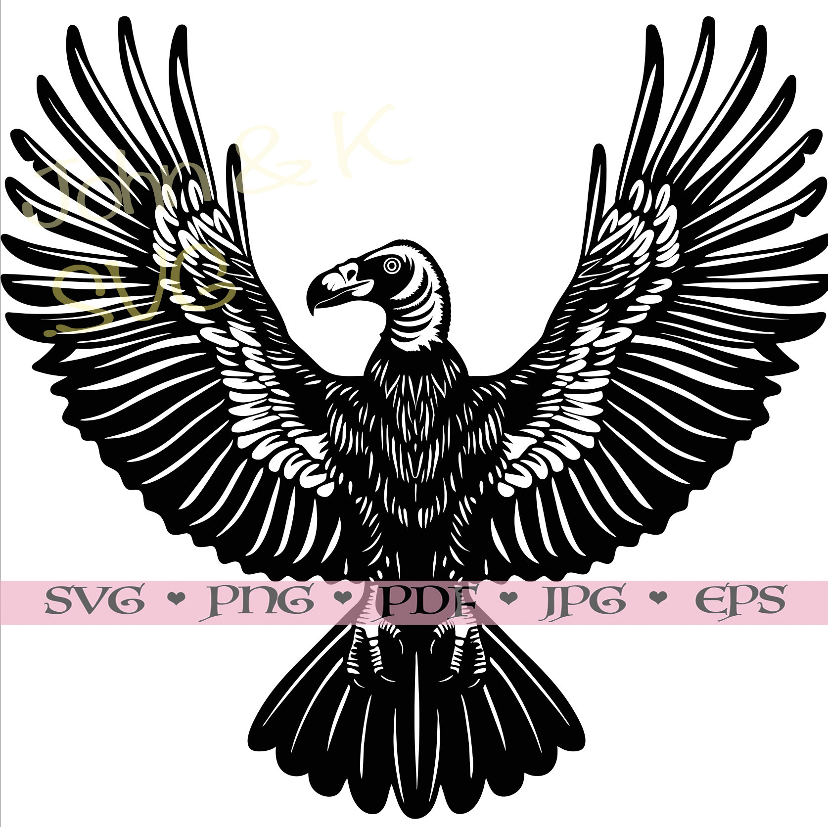 Vulture Svg, Bird of Prey Svg, Vulture Svg Silhouette Cutfile Clipart ...