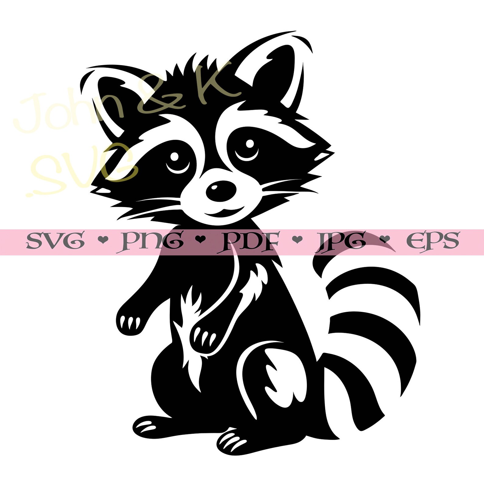 Raccoon SVG, Cute Raccoon Cut File, Cricut Silhouette Raccoon Clipart ...