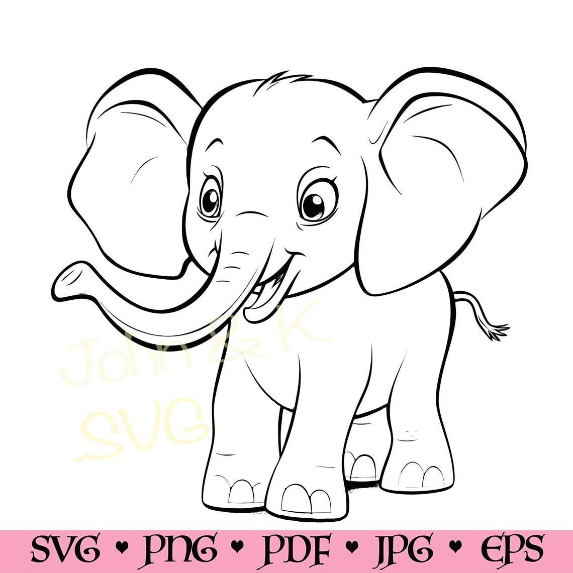 Cute Elephant Svg Baby Elephant Svg Cute Elephant Clipart - Etsy
