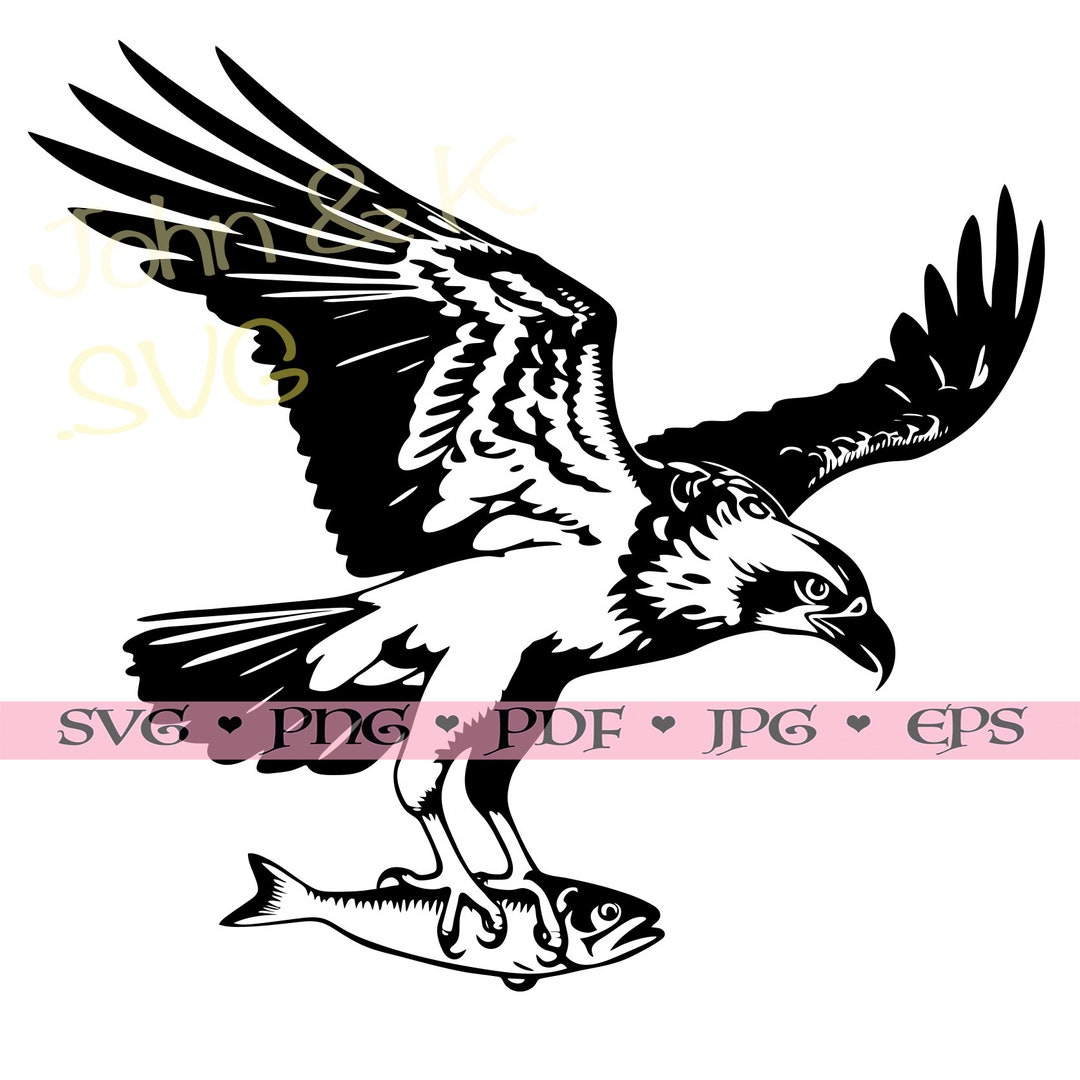 Osprey Svg, Hunting Osprey Svg, Cutfile Cricut Silhouette Osprey ...