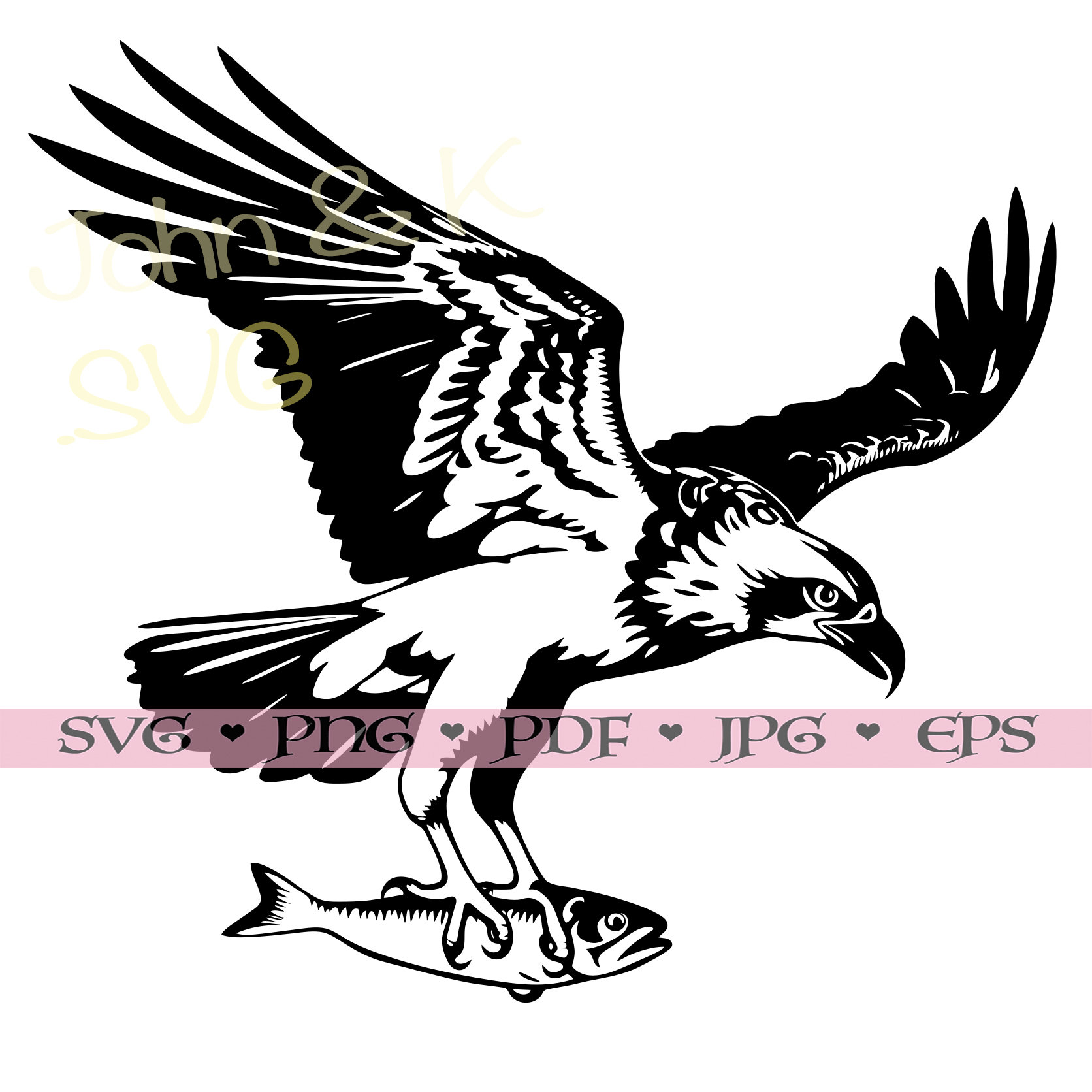 Osprey Svg, Hunting Osprey Svg, Cutfile Cricut Silhouette Osprey ...