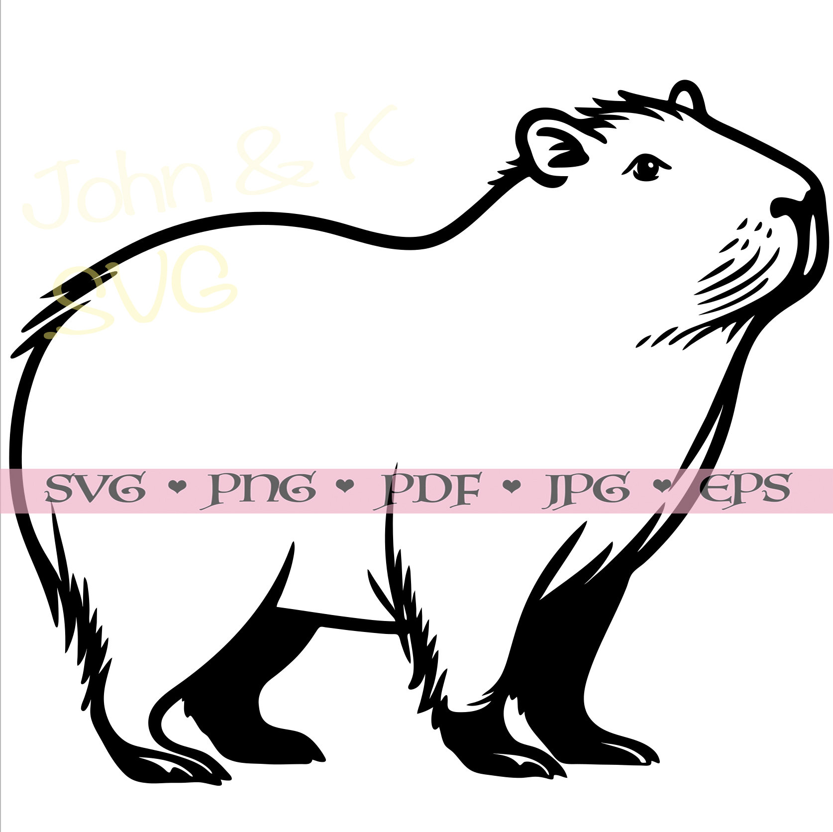 Capybara Svg, Cute Capybara Svg, Cutfile Cricut Silhouette Capybara ...